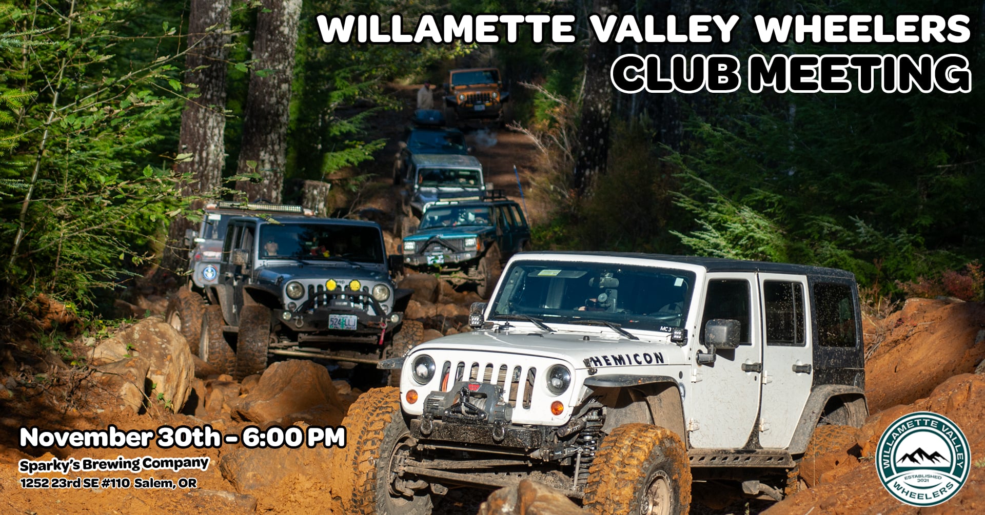 Willamette Valley Wheelers November Club Meeting (last public meeting ...