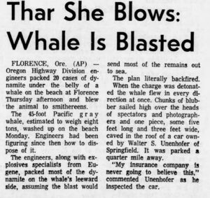 How Salem newspapers covered Oregon's "exploding whale" catastrophe ...