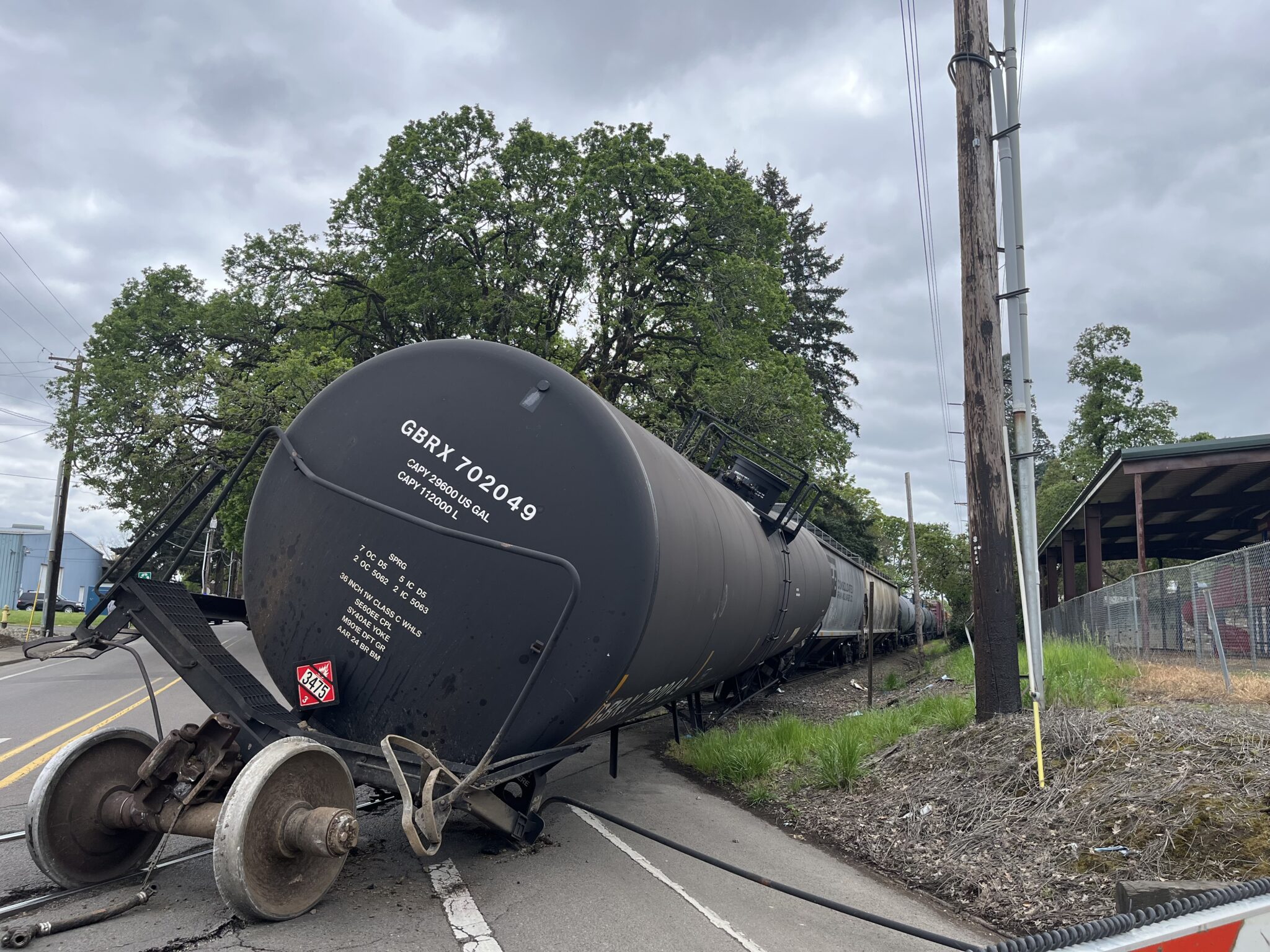 Derailed train blocks NE Cherry Ave railroad crossing - Salem Reporter